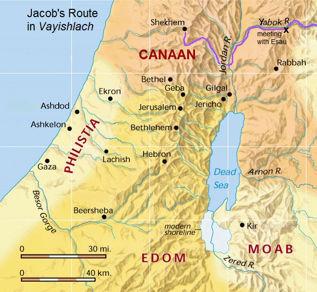 Map Jacob’s route in Vayishlach – Questioning Torah
